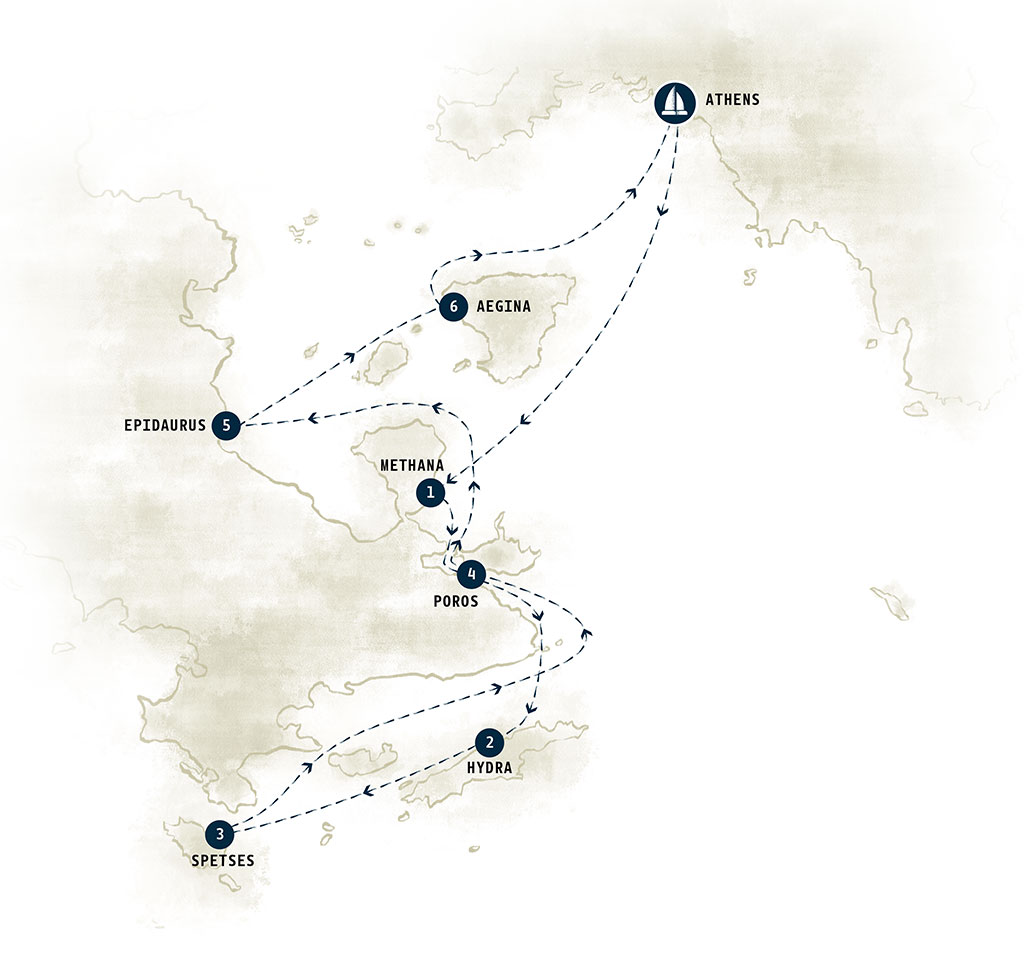 Saronic - Sample Itinerary - Epic Yacht Charters